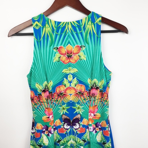 Cache | Dresses | Cache Womens S Tropical Floral Palm Print Sheath ...